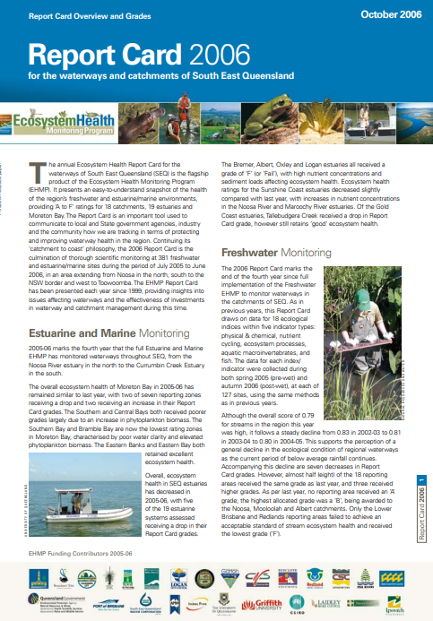 Report Card - Environment & liveability projects and advice - official ...